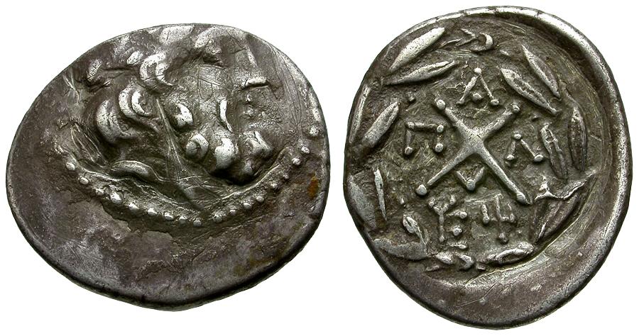 Achaia. Achaean League. Pallantion AR Hemidrachm / Zeus | Greek Coins