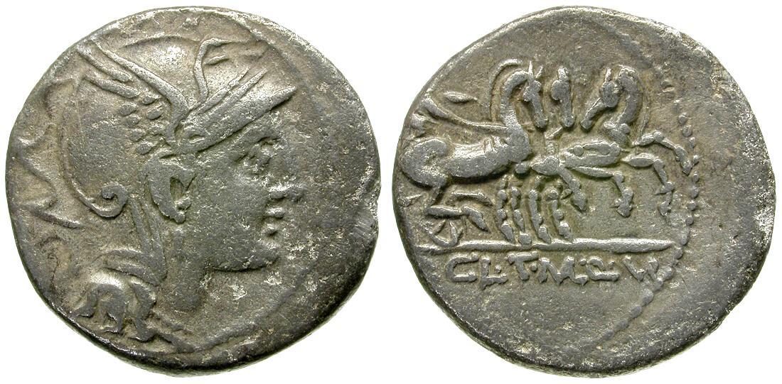 111-110 BC - Roman Republic. Appius Claudius Pulcher. T. Manlius ...