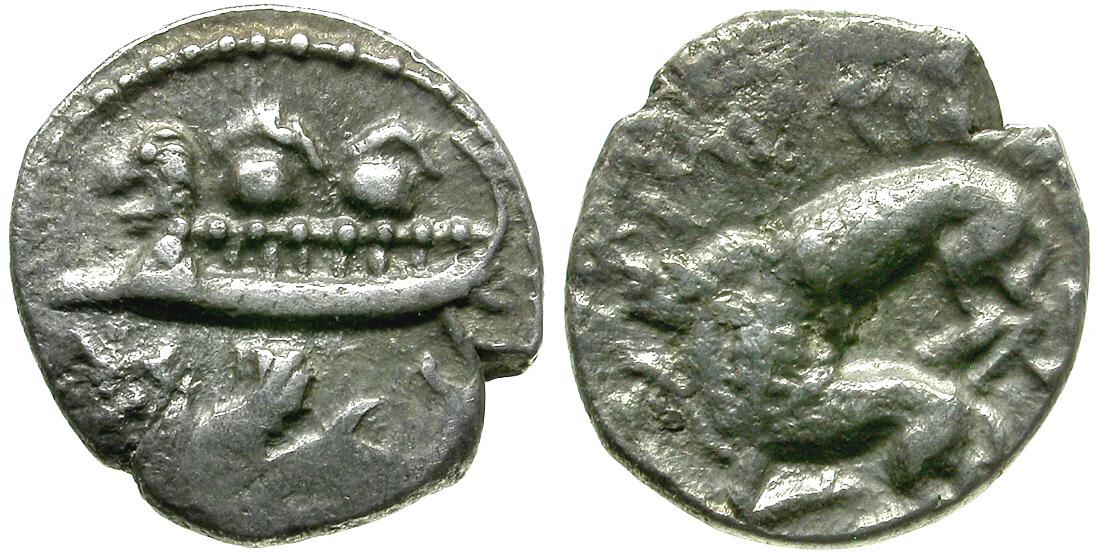 Phoenicia. Byblos. King Adramelek (375-351 BC) AR 1/16 Shekel