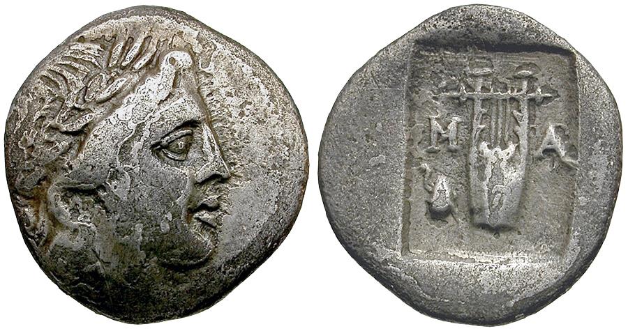 Lycian League. Masicytes AR Hemidrachm / Apollo and Lyre | Greek Coins