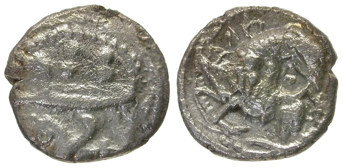 Phoenicia. Byblos AR 1/16 Shekel / Lion attacking Bull | Greek Coins