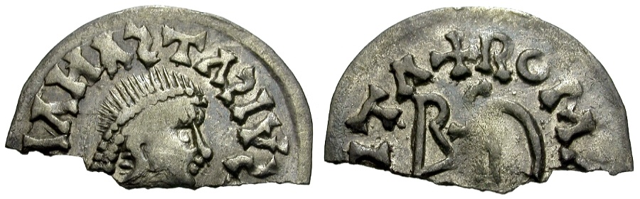 Ostrogoths. Gepids, In the Name of Anastasius, AR Quarter Siliqua / Cut ...