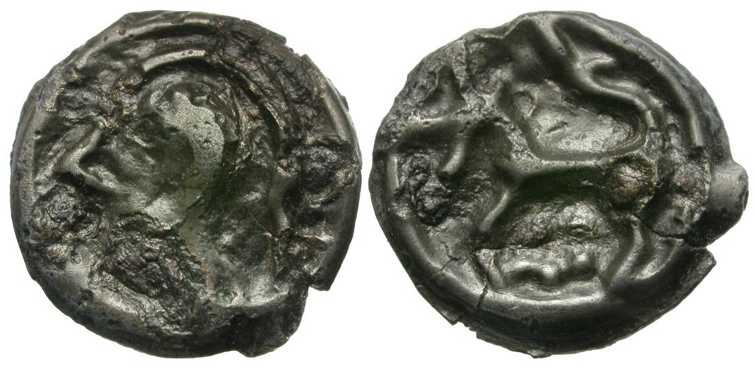 Ancient France. Celtic Gaul. Senones Tribe Potin / Horse | Celtic Coins