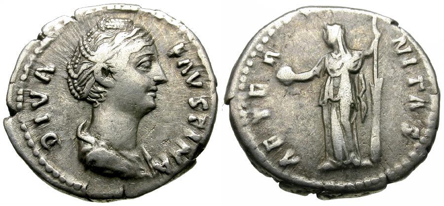 Diva Faustina I (died AD 141) AR Denarius / Aeternitas | Roman Imperial ...