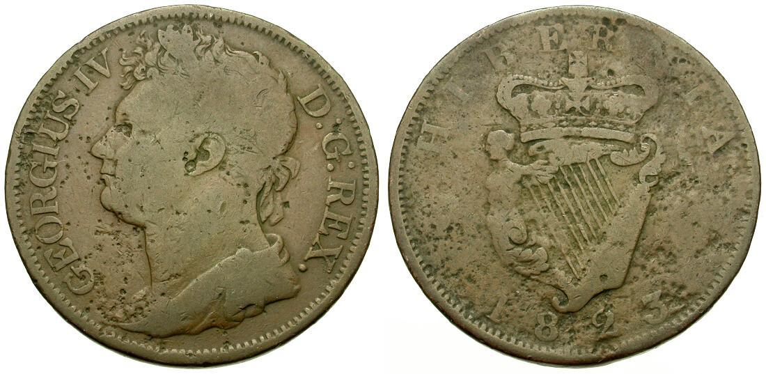 Ireland. George IV (1820-1830) Æ Penny