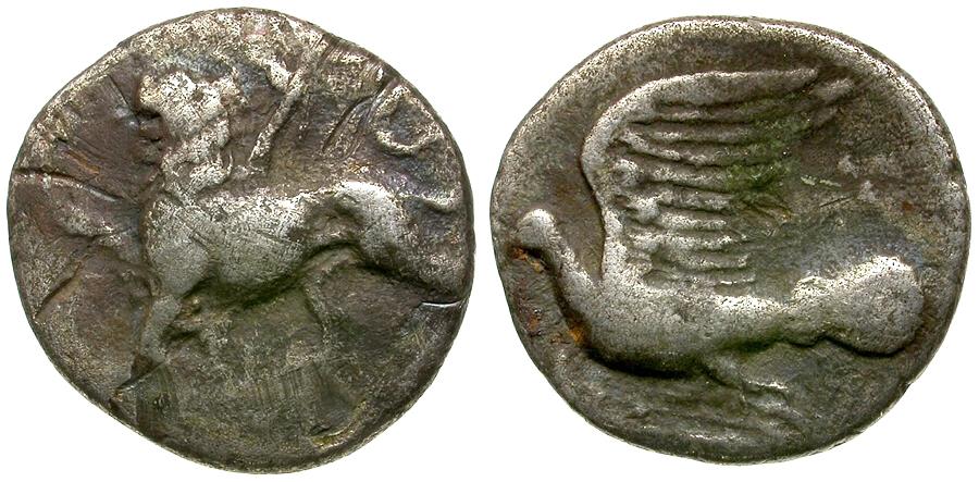 Peleponnesos. Sikyonia. Sikyon AR Hemidrachm / Chimera | Greek Coins