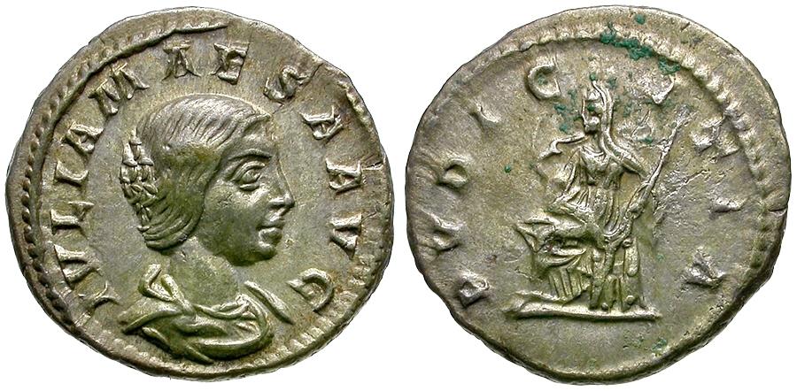 Julia Maesa (AD 218-224) AR Denarius / Pudicitia | Roman Imperial Coins