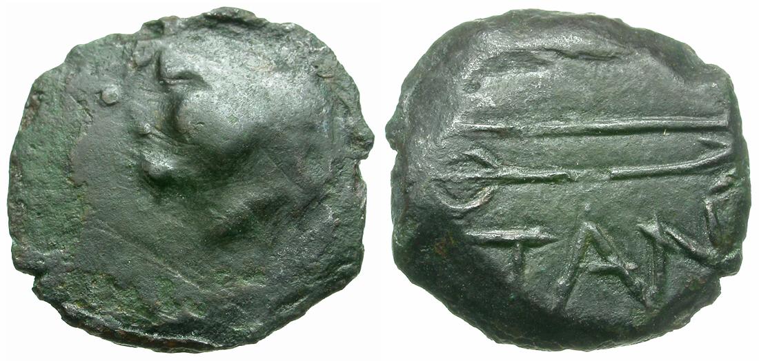 Cimmerian Bosporus. Pantikapaion Æ15 / Bow and Arrow | Greek Coins