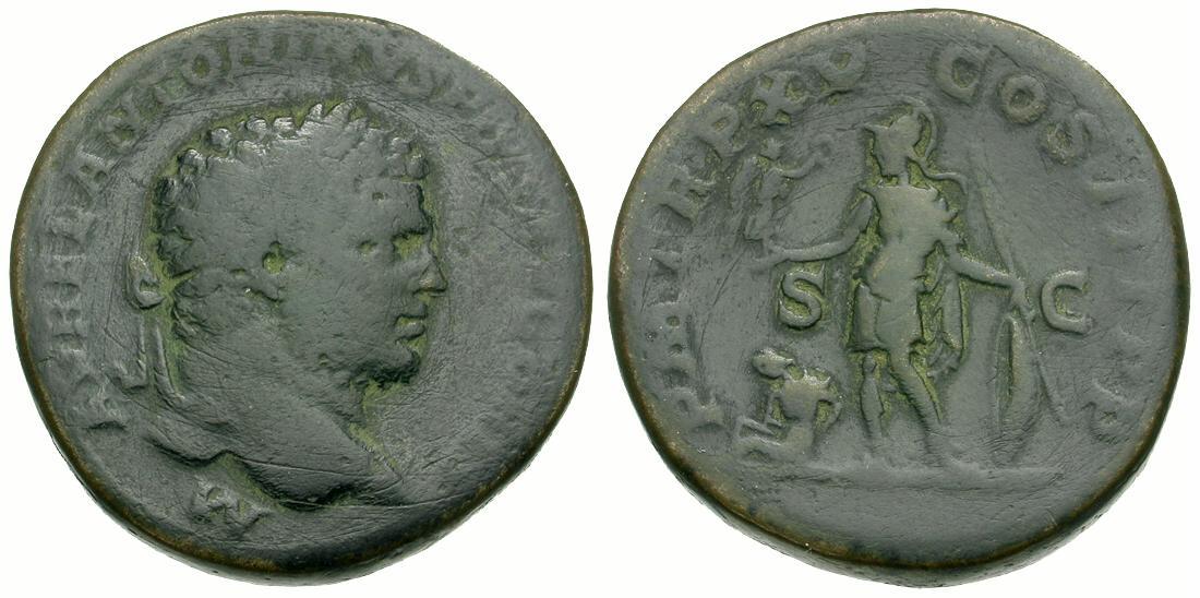 Caracalla (AD 198-217) Æ Sestertius / Mars | Roman Imperial Coins