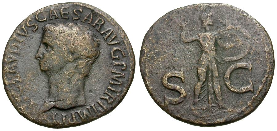 Claudius (AD 41-54) Æ As / Minerva | Roman Imperial Coins