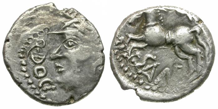 Ancient France. Celtic Gaul. Sequani Tribe AR Quinarius | Celtic Coins