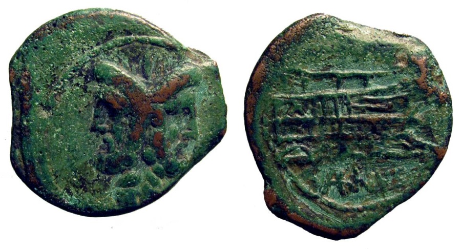 Roman Republican Bronze: As, L. Tituri L.f. Savinus | Roman Republican ...