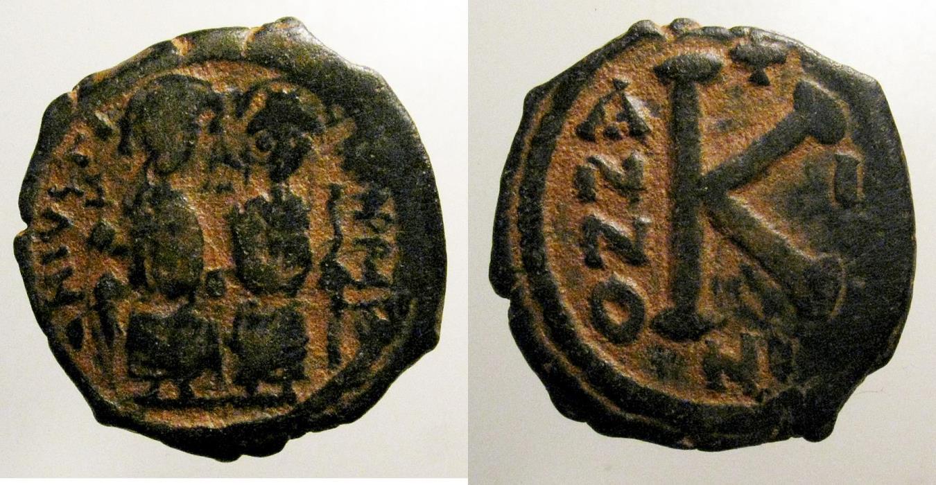 Justin II:Half folles, Nicomedia | Byzantine Coins