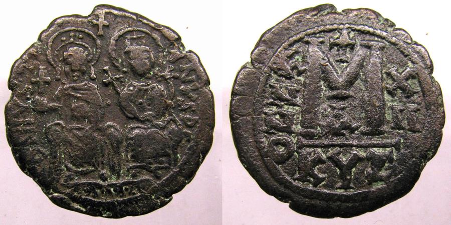 Justin II: Follis, Cyzicus | Byzantine Coins