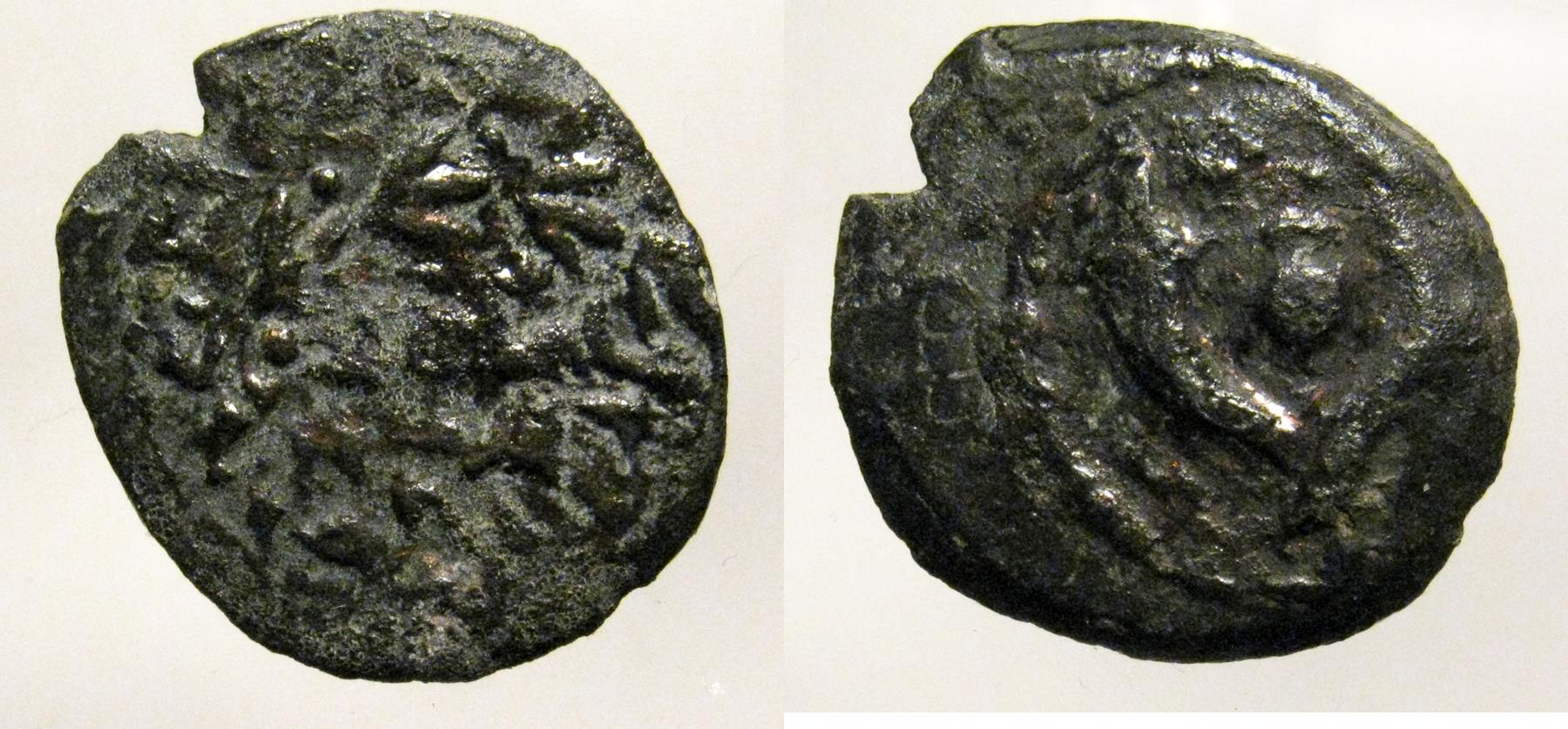 John Hyrcanus: AE Prutah, double cornucopia | Greek Coins