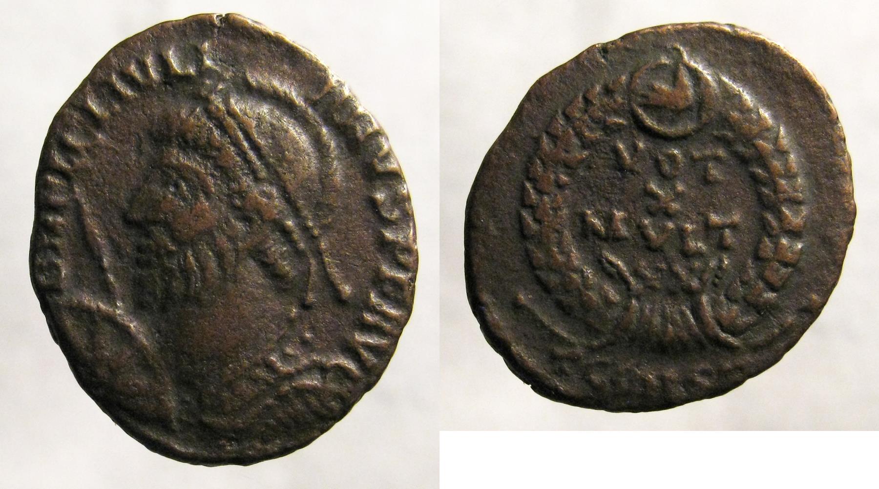 Julian II: AE Vota, Arles, Eagle in wreath | Roman Imperial Coins