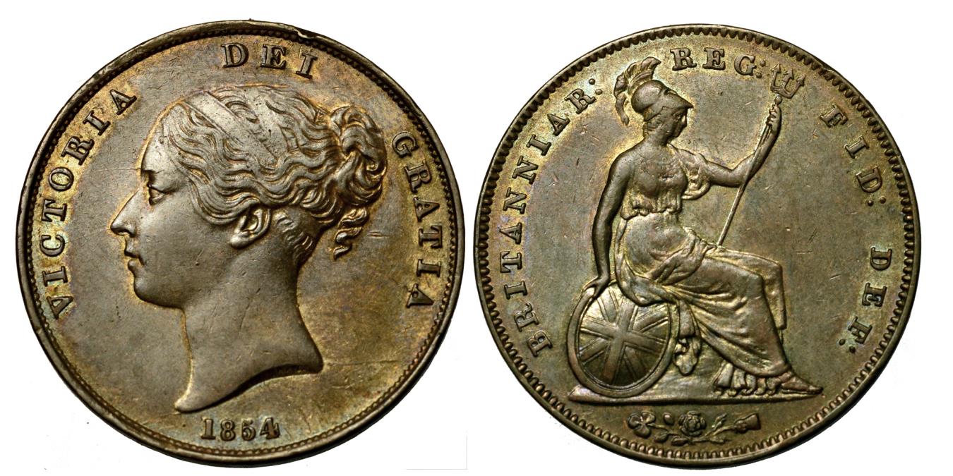 Victoria. Penny. 1854. Good Extremely Fine.. 10228. | South American Coins
