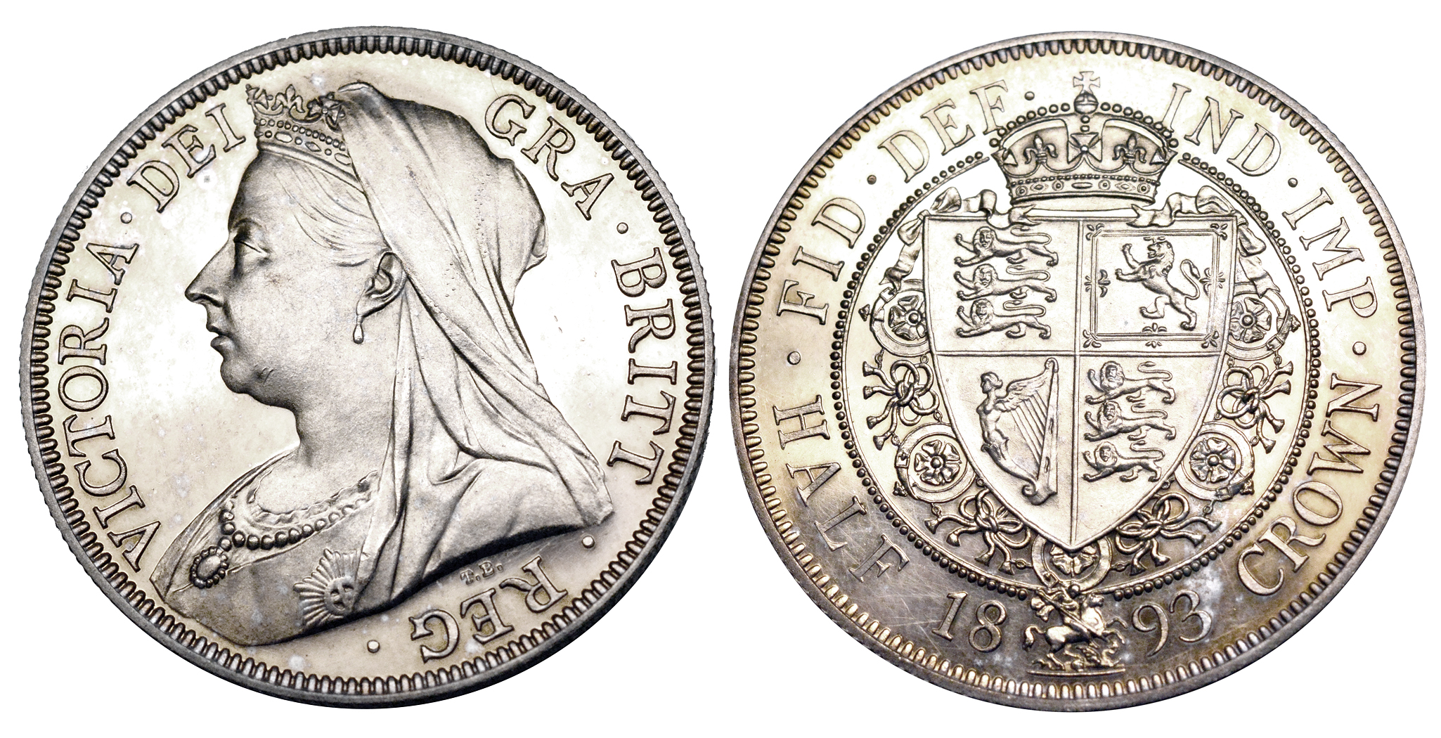 VICTORIA. PROOF HALF CROWN. 1893. Brilliant uncirculated.. 10811.