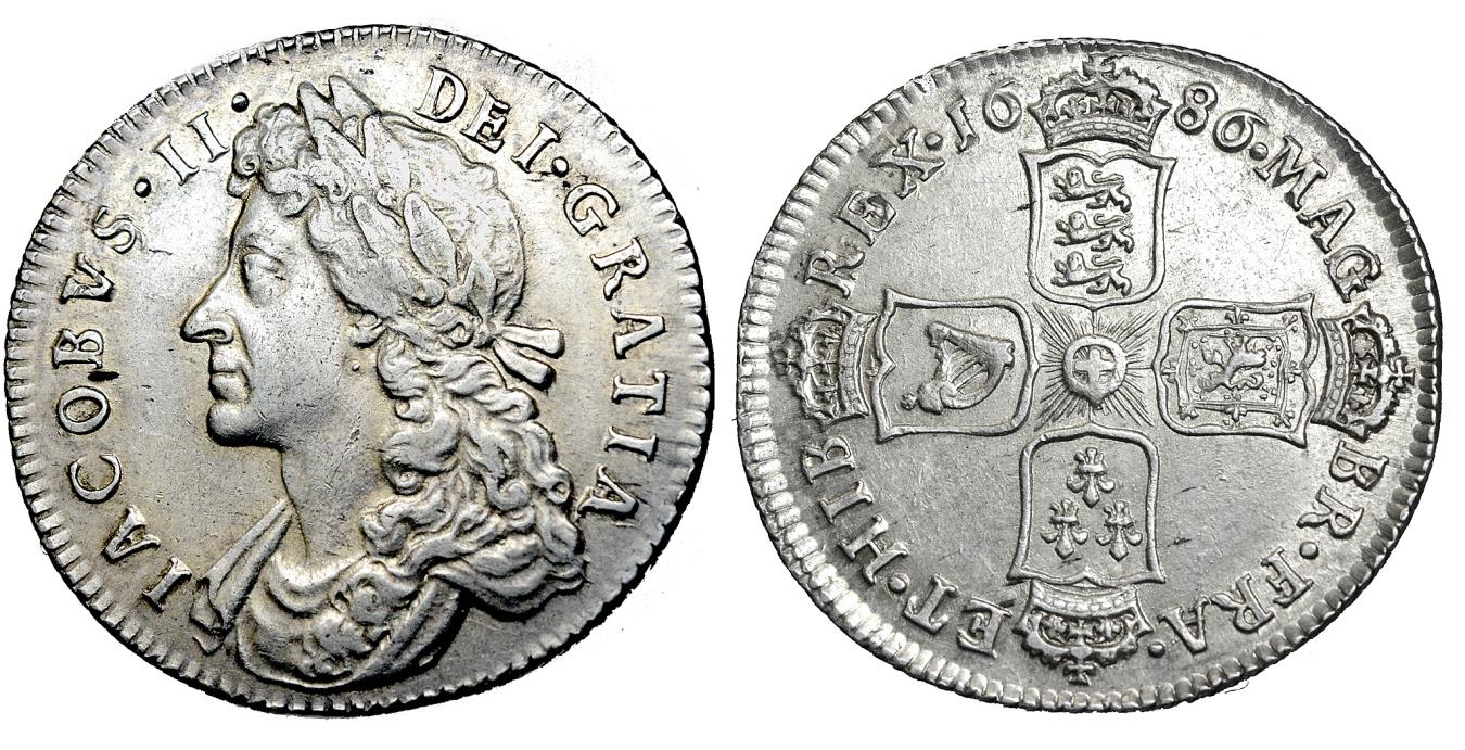 James II. Shilling. 1686. Extremely Fine.. 12303. | European Coins