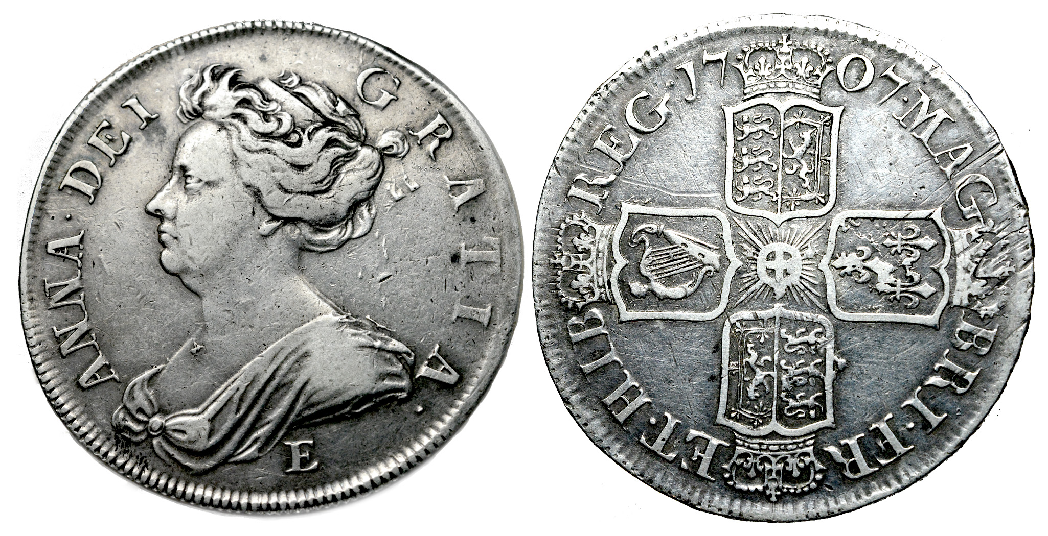 Anne. Halfcrown. 1707E. 12784. | European Coins