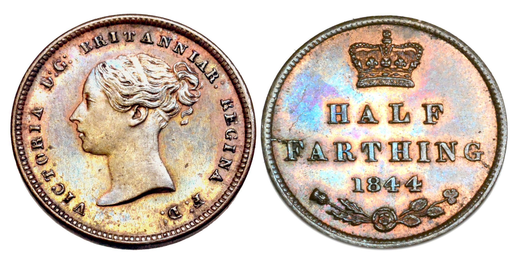 Victoria. Third-farthing. 1844. Brilliant uncirculated.. 12342.