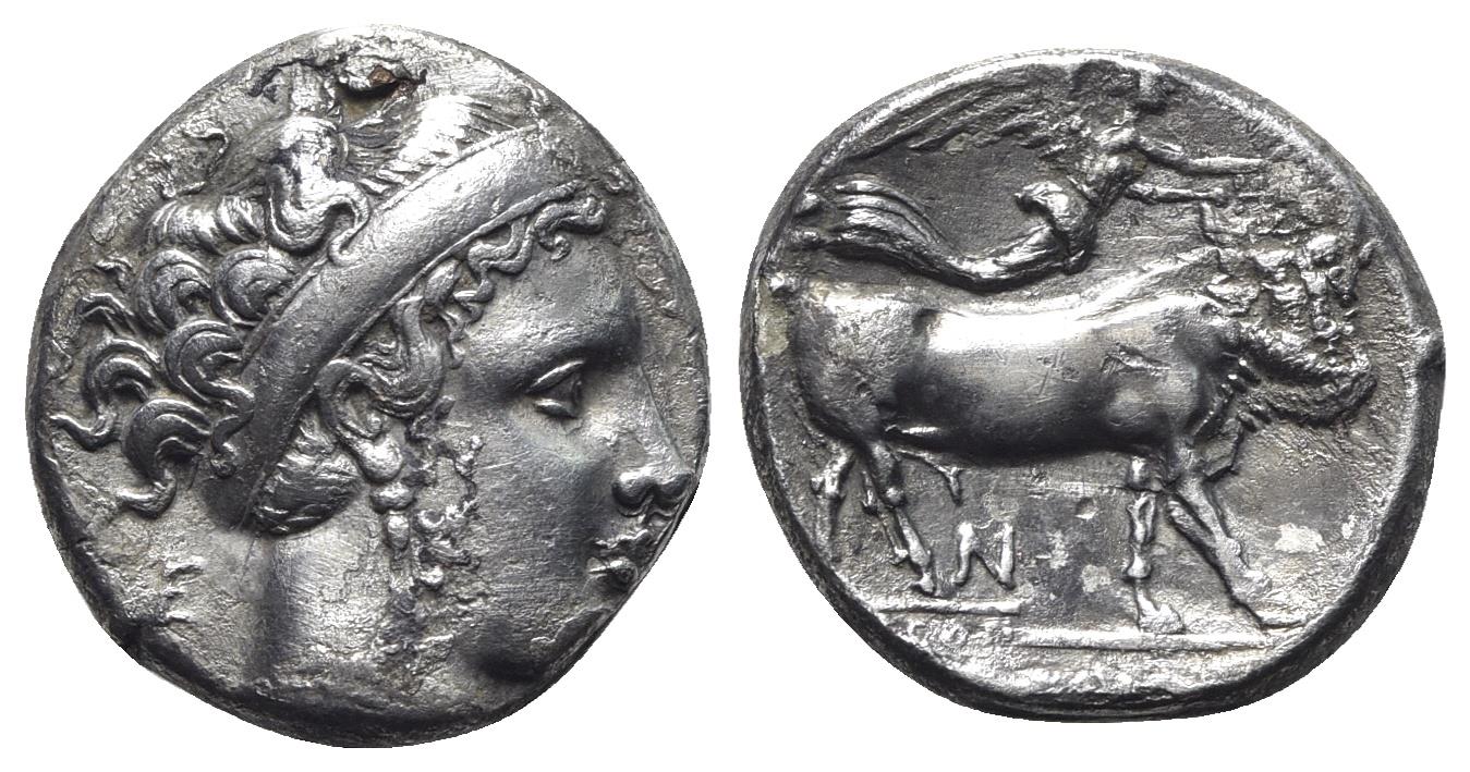 ITALY. Southern Campania, Neapolis, c. 350-325 BC. AR Didrachm RARE