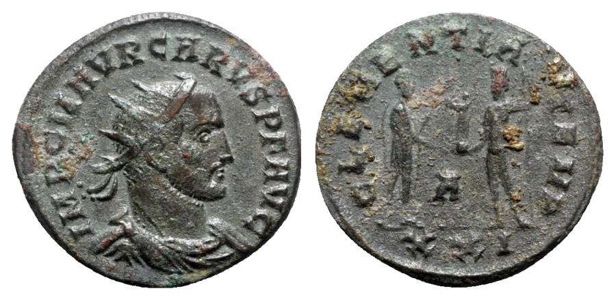 Carus (282-283). Radiate - Siscia - R/ Emperor with Jupiter | Roman ...