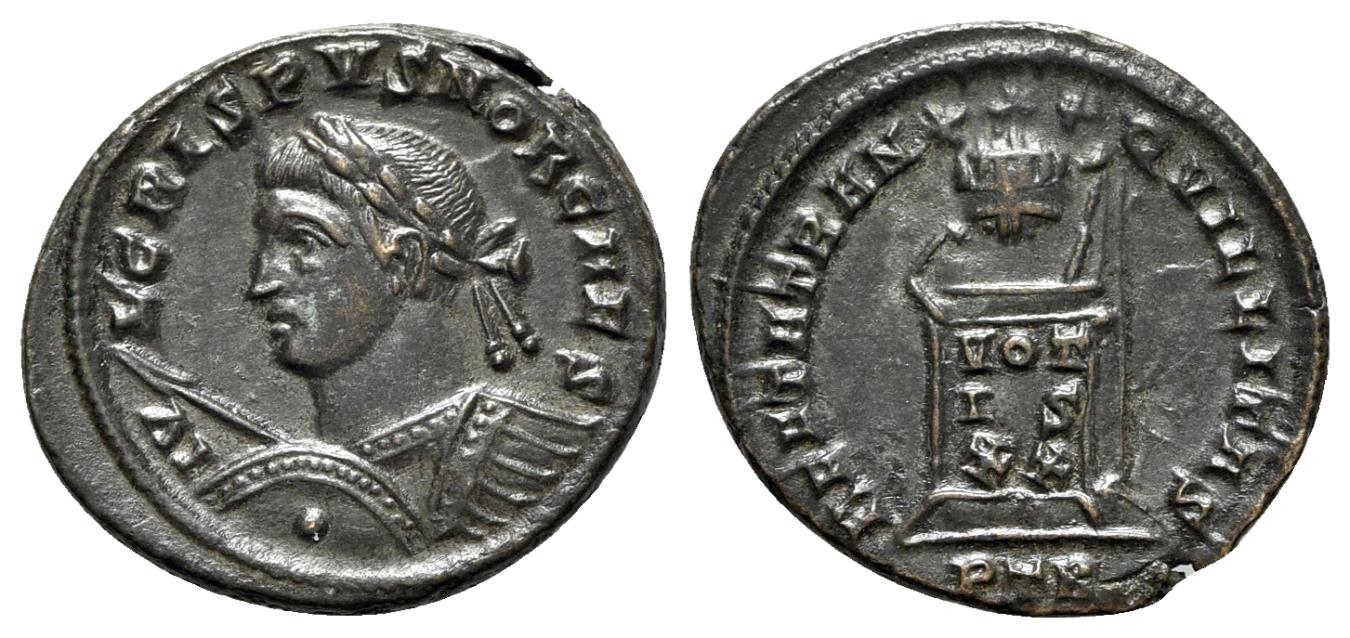 Crispus (Caesar, 323-324). Æ Follis - Treveri | Roman Imperial Coins