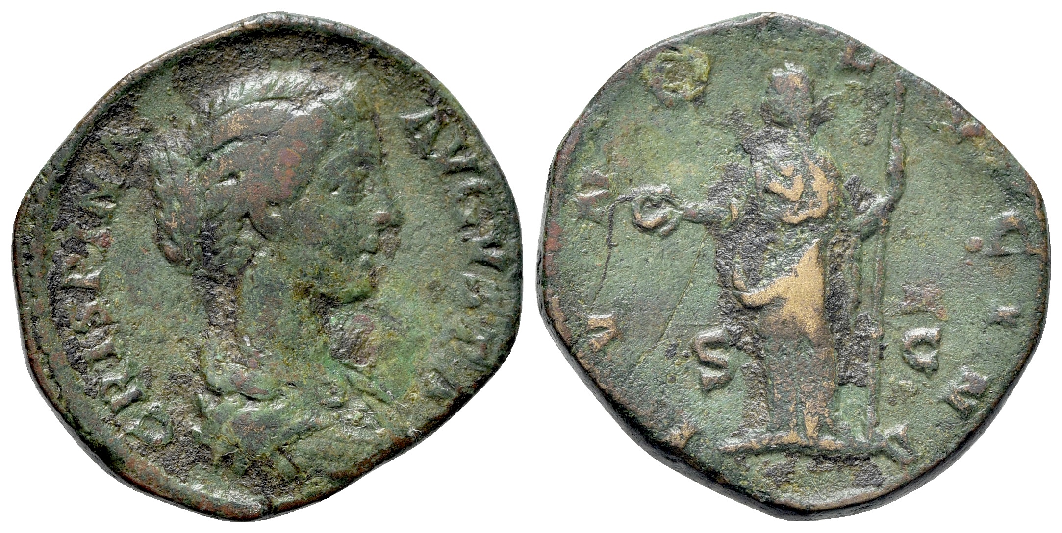 Crispina. Augusta, AD 178-182. Æ Dupondius or As. Rome mint. Struck ...