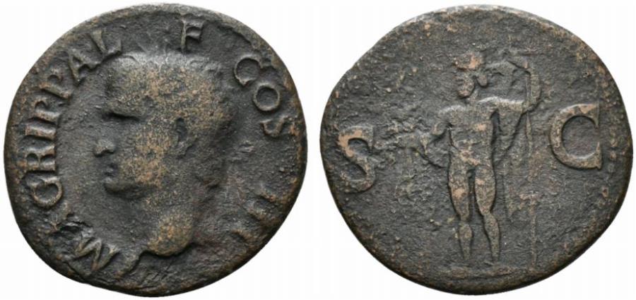 Agrippa (died 12 BC). Æ As. Rome, AD 37-41. R/ NEPTUNE | Roman Imperial ...