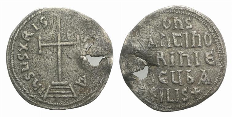 Constantine VI & Irene. 780-797. AR Miliaresion. Constantinople mint. RARE