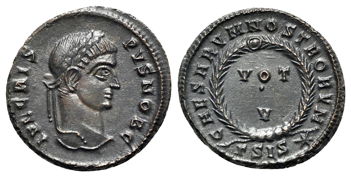 Crispus (Caesar, 316-326). Æ Follis - Siscia | Roman Imperial Coins