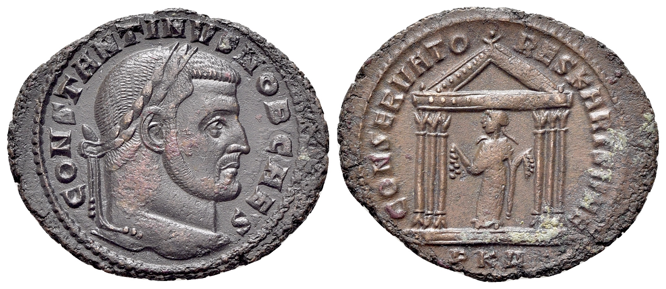 Constantine I 'The Great' (Caesar, 306-309). Æ follis. Laureate head ...
