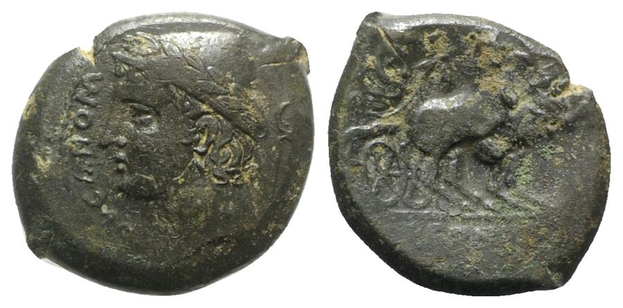 ITALY. Samnium, Aesernia, c. 263-240 BC. Æ 22mm. Head of Vulcan. R ...