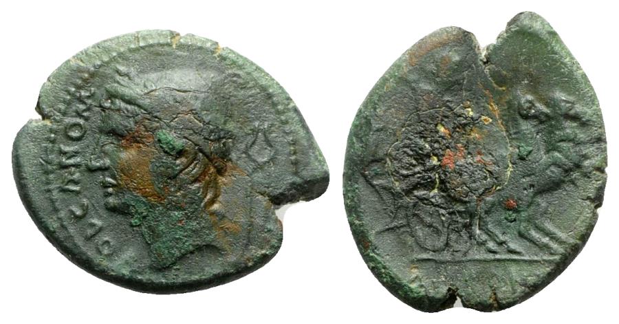 ITALY. Samnium, Aesernia, c. 263-240 BC. Æ 23mm. Head of Vulcan R ...