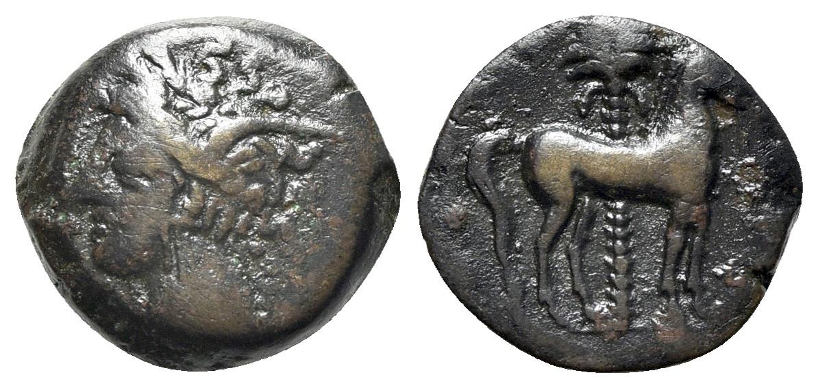 Carthage, c. 400-350 BC. Æ - Tanit / Horse | Greek Coins