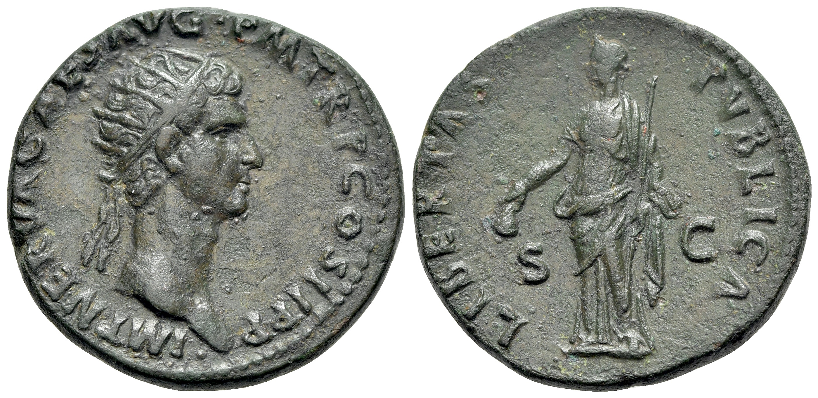 Nerva (96-98). Æ Dupondius. Rome, AD 96. R/ Libertas | Roman Imperial Coins