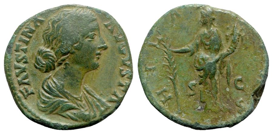Faustina Junior (Augusta, 147-175). Æ Sestertius - Rome - R/ Hilaritas