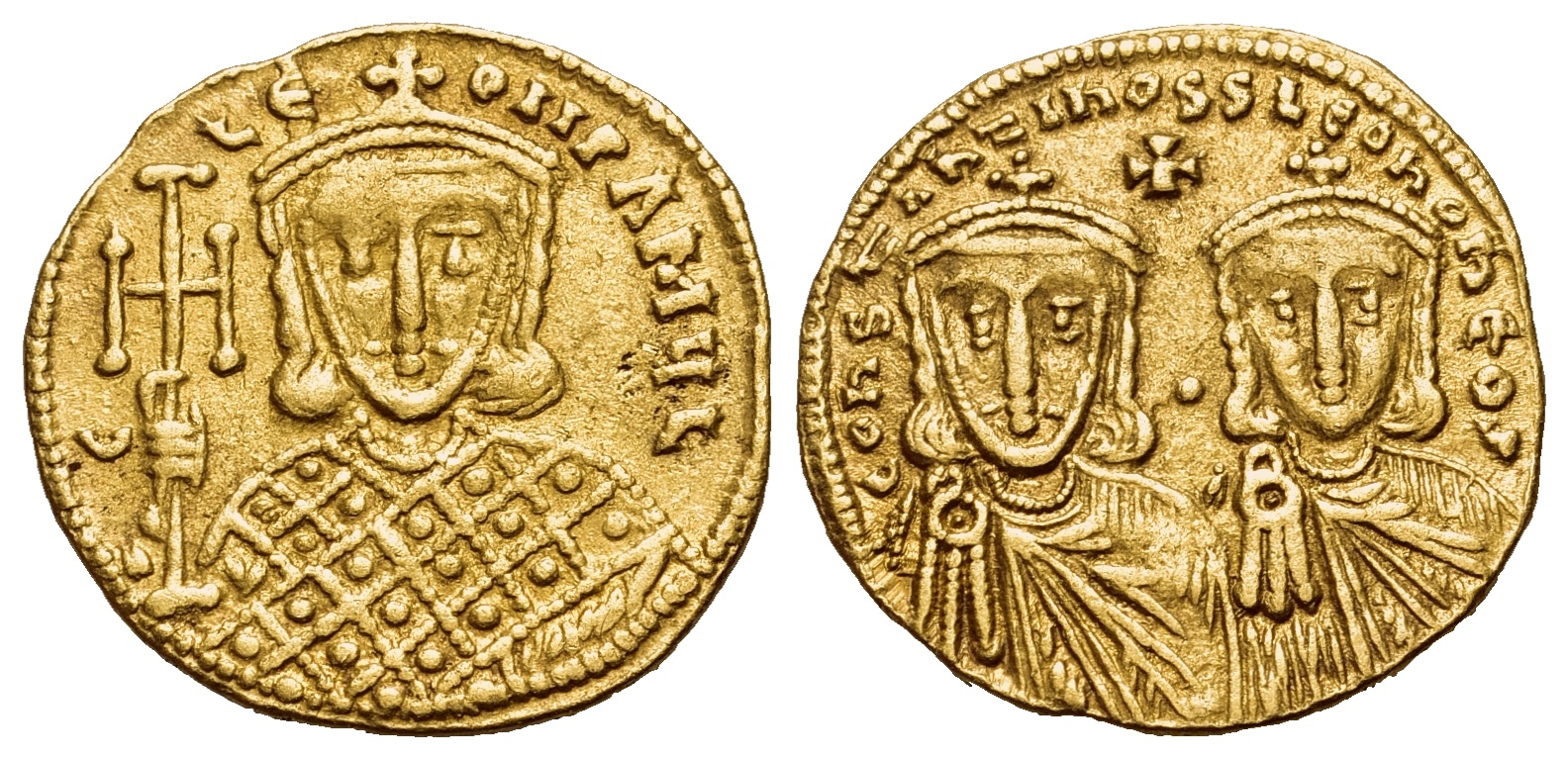 Constantine V with Leo IV and Leo III (741-775). AV Solidus ...