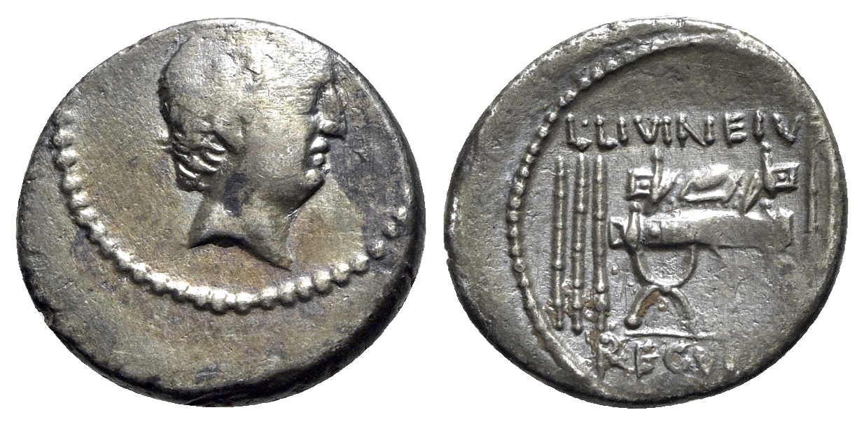 Roman Imperatorial, L. Livineius Regulus, Rome, 42 BC. AR Denarius