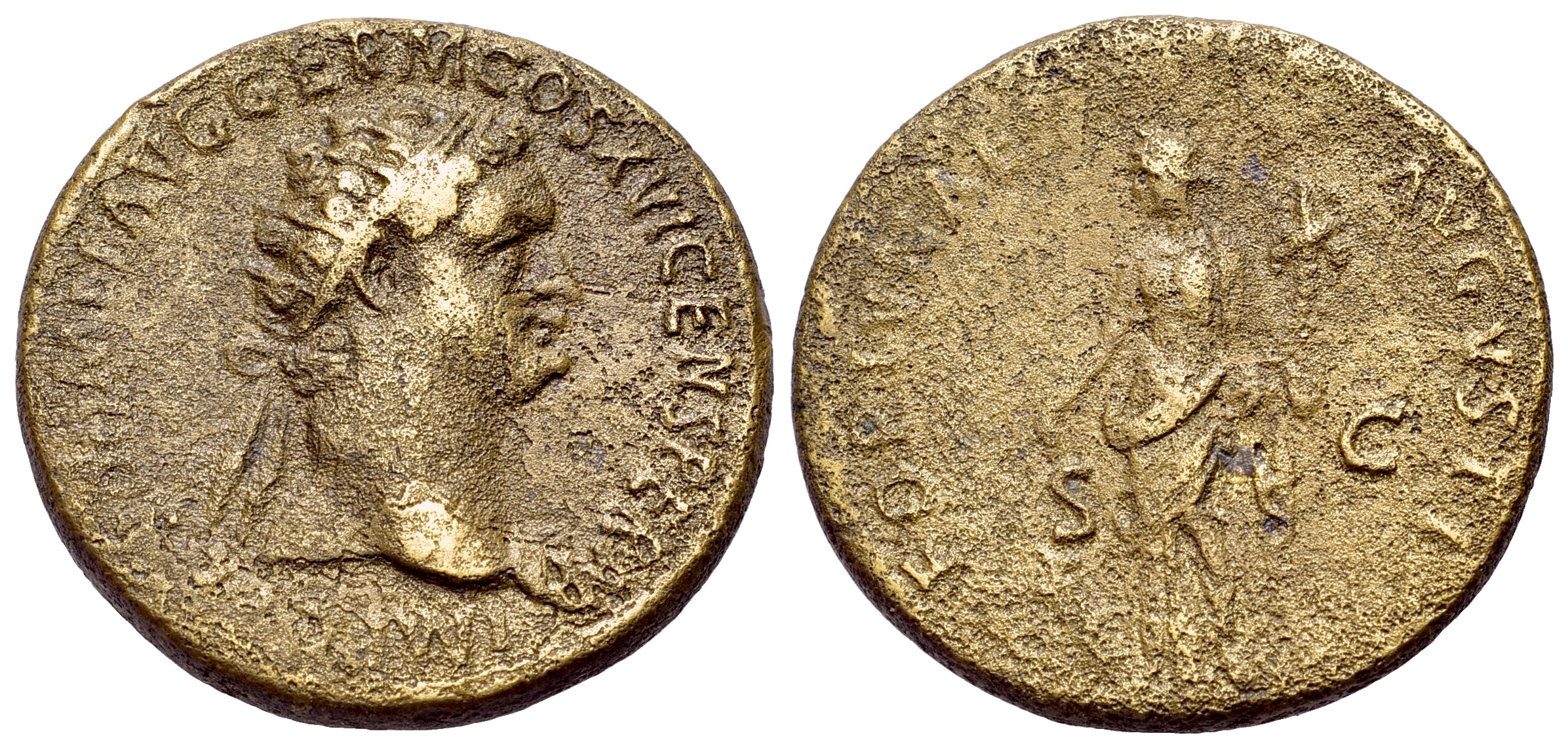 Domitian (81-96). Æ Dupondius. Rome, AD 92-4. R/ FORTUNA | Roman ...