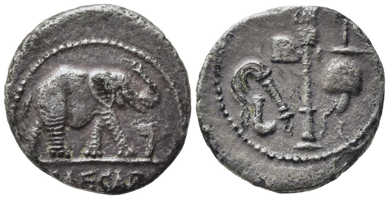 Julius Caesar, military mint traveling with Caesar, April-August 49 BC ...