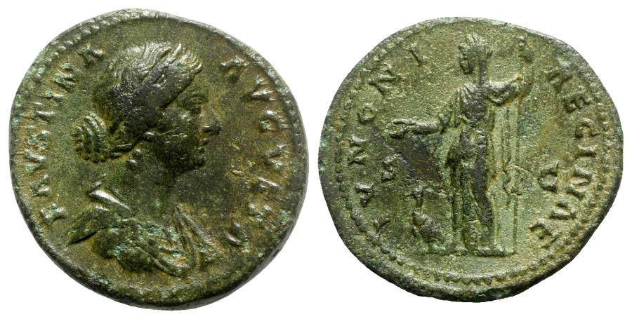 Faustina Junior (Augusta, 147-175). Æ Sestertius - Rome - R/ Juno