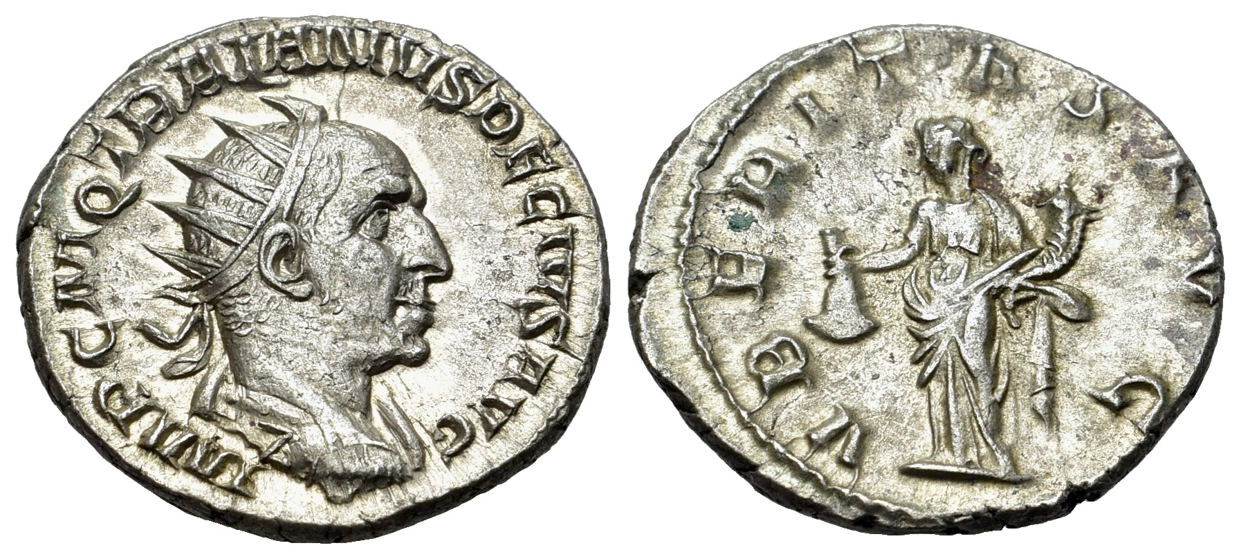 Trajan Decius (AD 249-251) AR Antoninianus. Rome 249-251. R/ UBERITAS