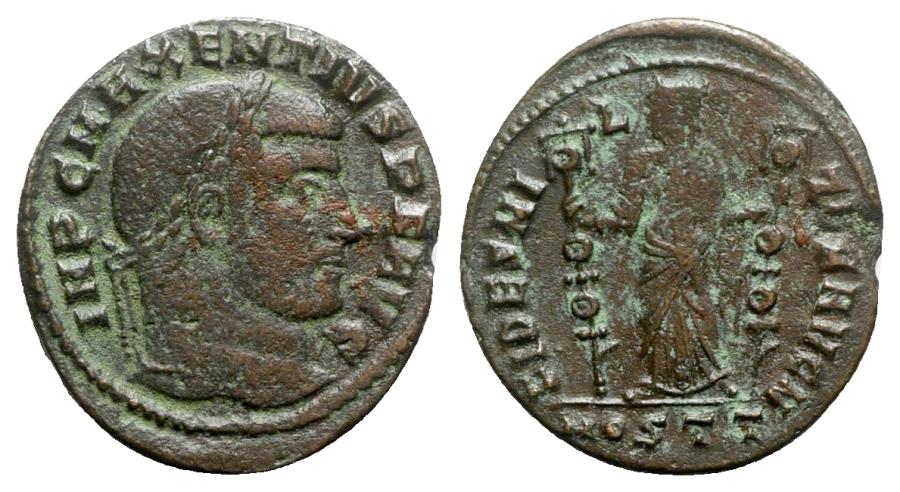 Maxentius (307-312). Æ Follis - Ostia - R/ Fides | Roman Imperial Coins