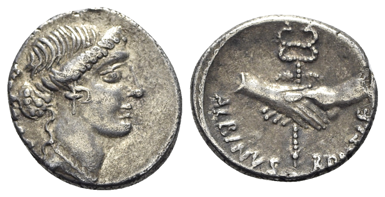 ROME REPUBLIC Roman Imperatorial, Albinus Bruti f., Rome, 48 BC. AR ...