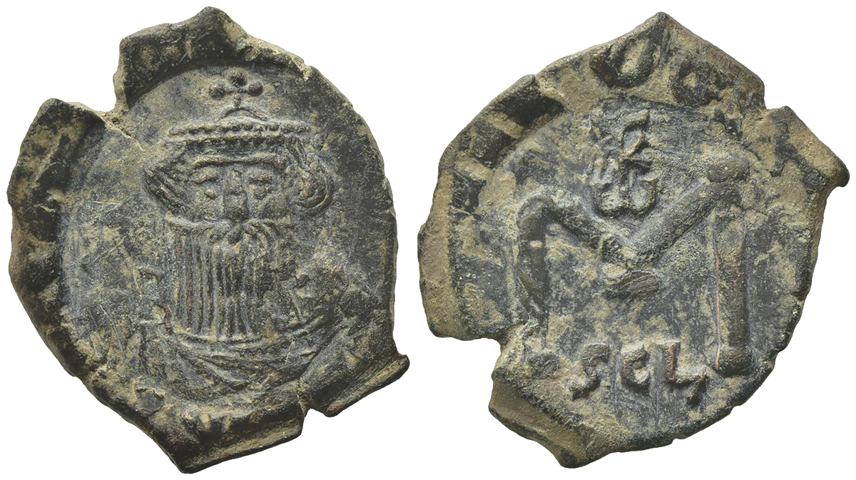 Constans II (641-668). Æ 40 Nummi. Syracuse, 650-651. R/ Large M ...