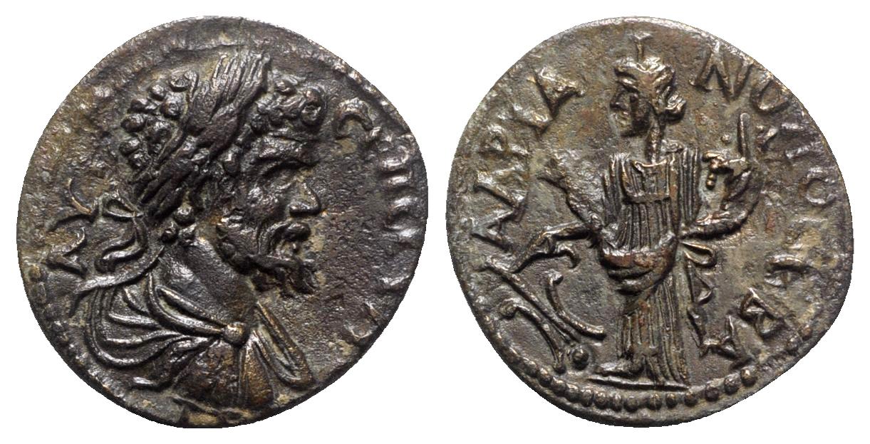 Septimius Severus (193-211). Phrygia, Hadrianopolis-Sebaste. Æ - R/ Tyche