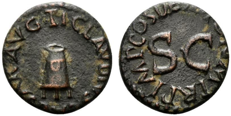 Claudius (41-54). Æ Quadrans. Rome, AD 41. Modius. R/ SC | Roman ...