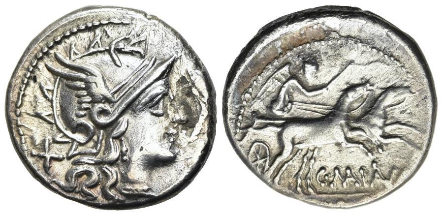 ROME REPUBLIC C. Maianius, Rome, 153 BC. AR Denarius. R/ Victory ...